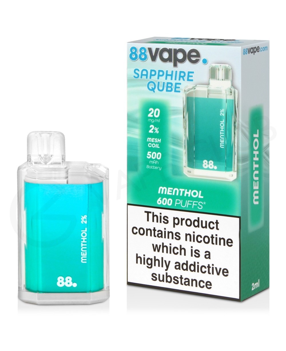 Menthol 88Vape Sapphire Qube Disposable Vape $6.19